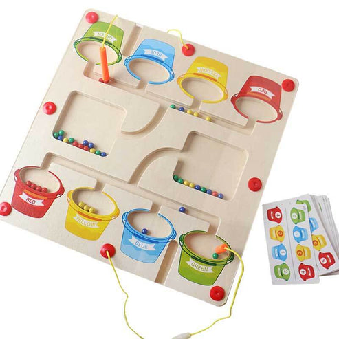 Magnetic Color and Number Maze, Wooden Magnet Puzzles Board Games for ...
